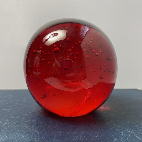 Unbranded | Art | Red Art Glass 3 Paperweight W Uv Reactive Cadmium ...